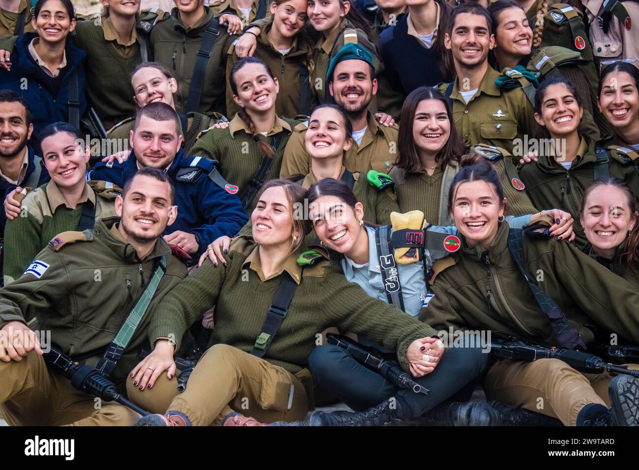 Portrait of a group of soldiers, Induction ceremony for new graduates ...