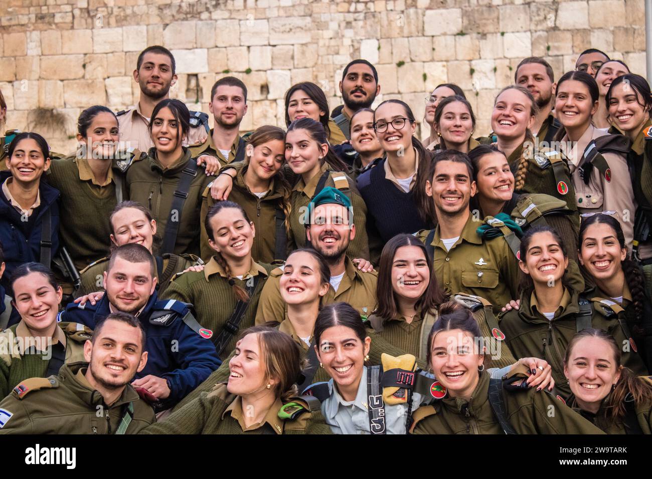 Portrait of a group of soldiers, Induction ceremony for new graduates ...
