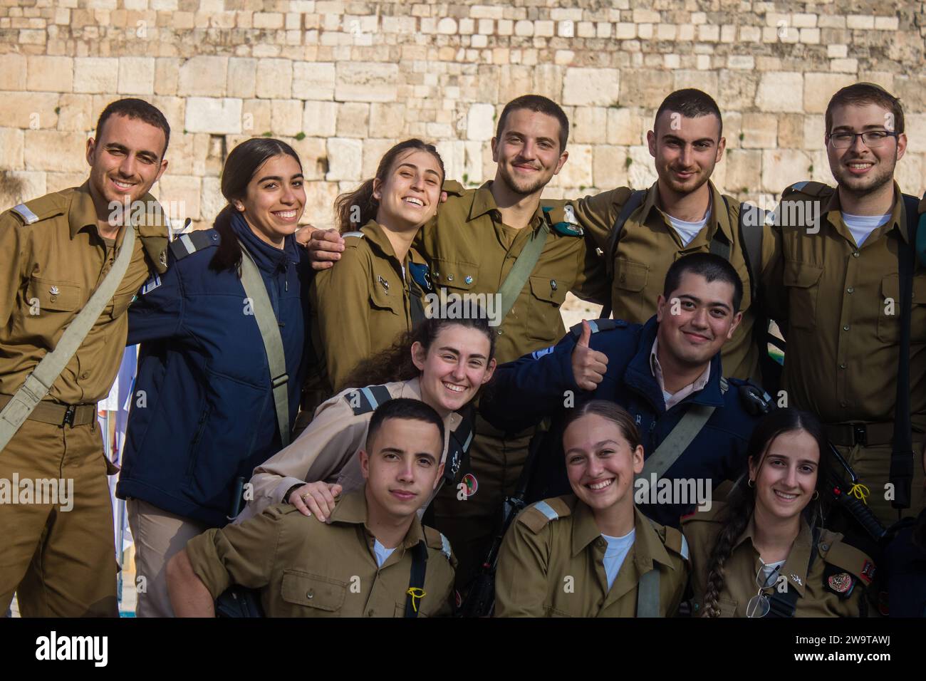 Portrait of a group of soldiers, Induction ceremony for new graduates ...