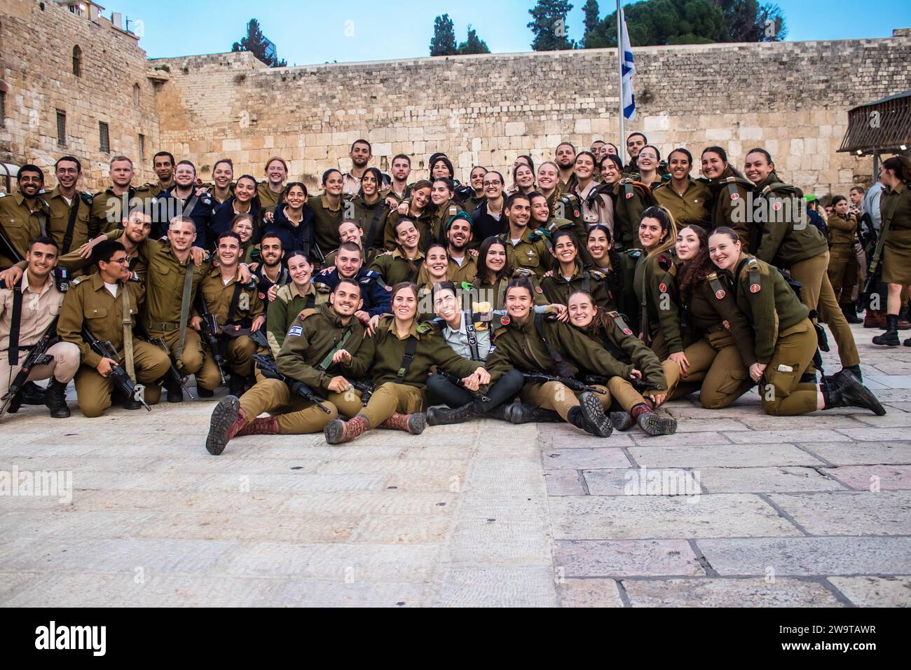 Portrait of a group of soldiers, Induction ceremony for new graduates ...