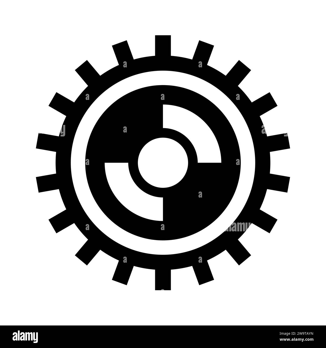 Gear black vector icon on white background Stock Vector Image & Art - Alamy