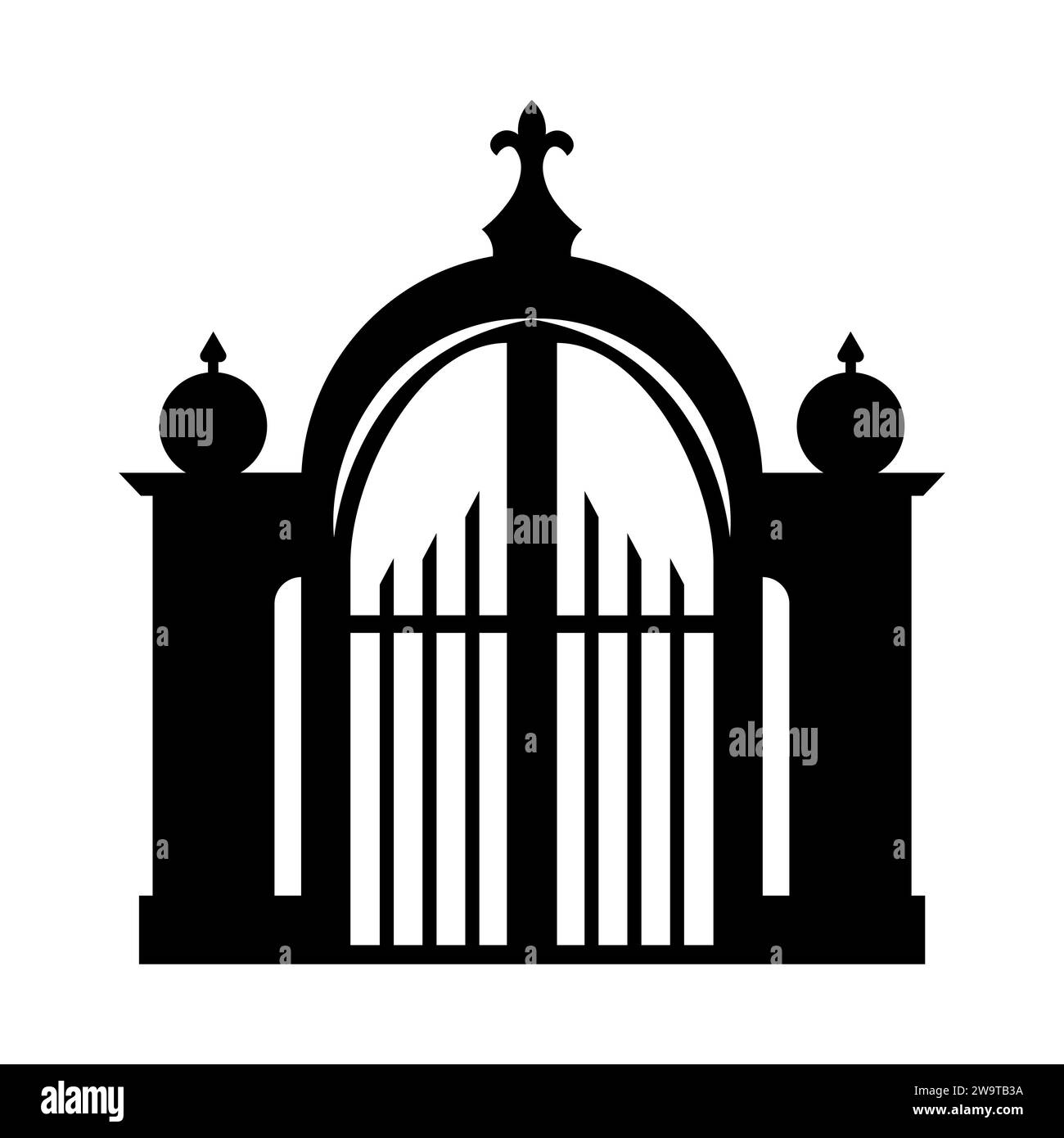 Gate black vector icon on white background Stock Vector Image & Art - Alamy
