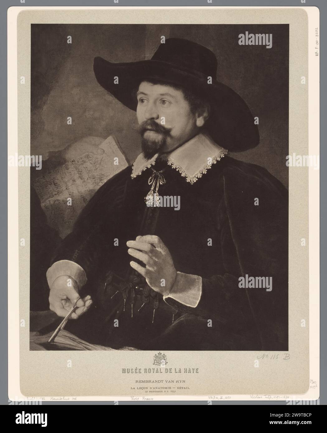 Photo production of a detail of the anatomical lesson of Dr. Nicolaes ...