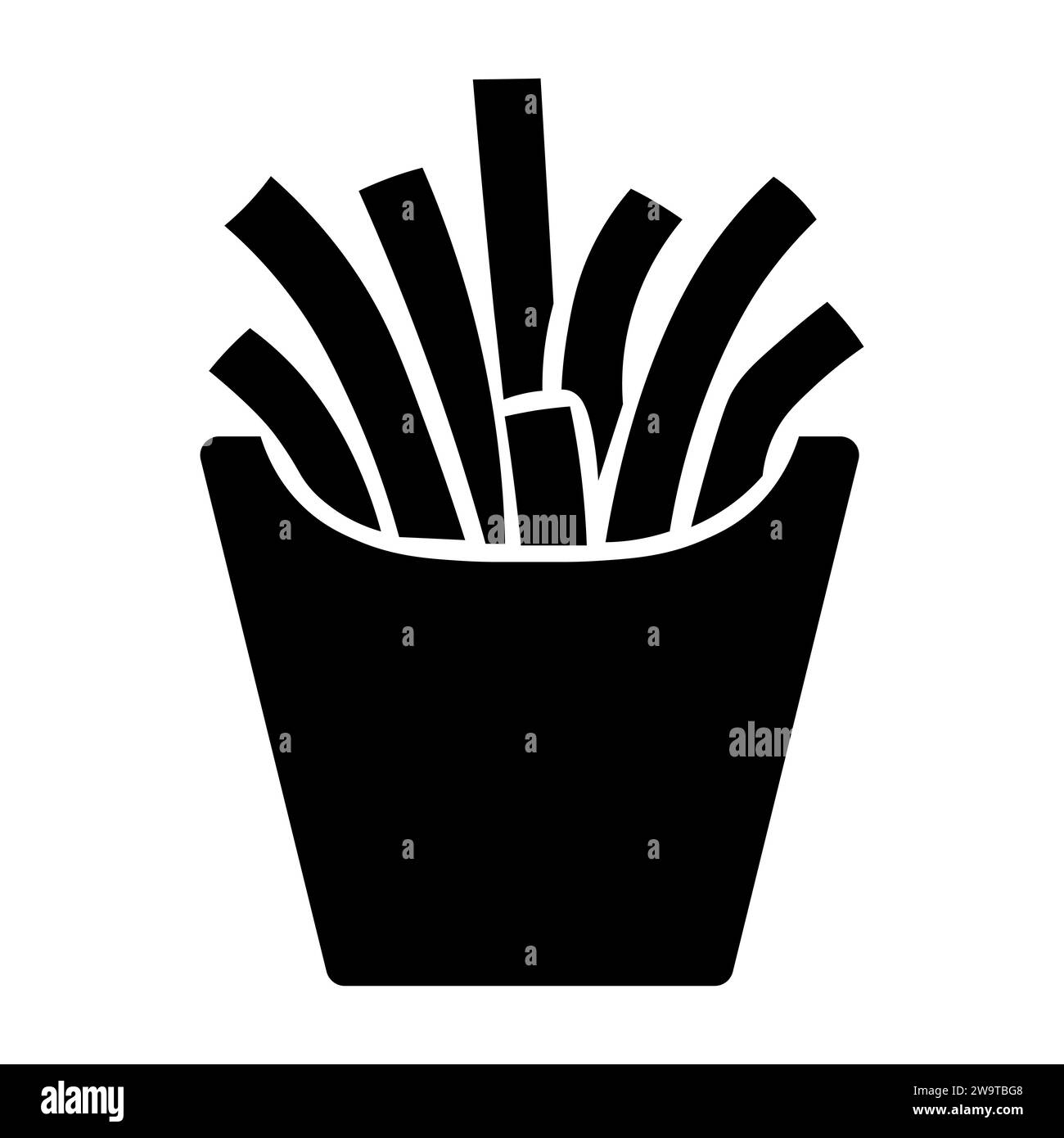 French fries black vector icon on white background Stock Vector Image ...