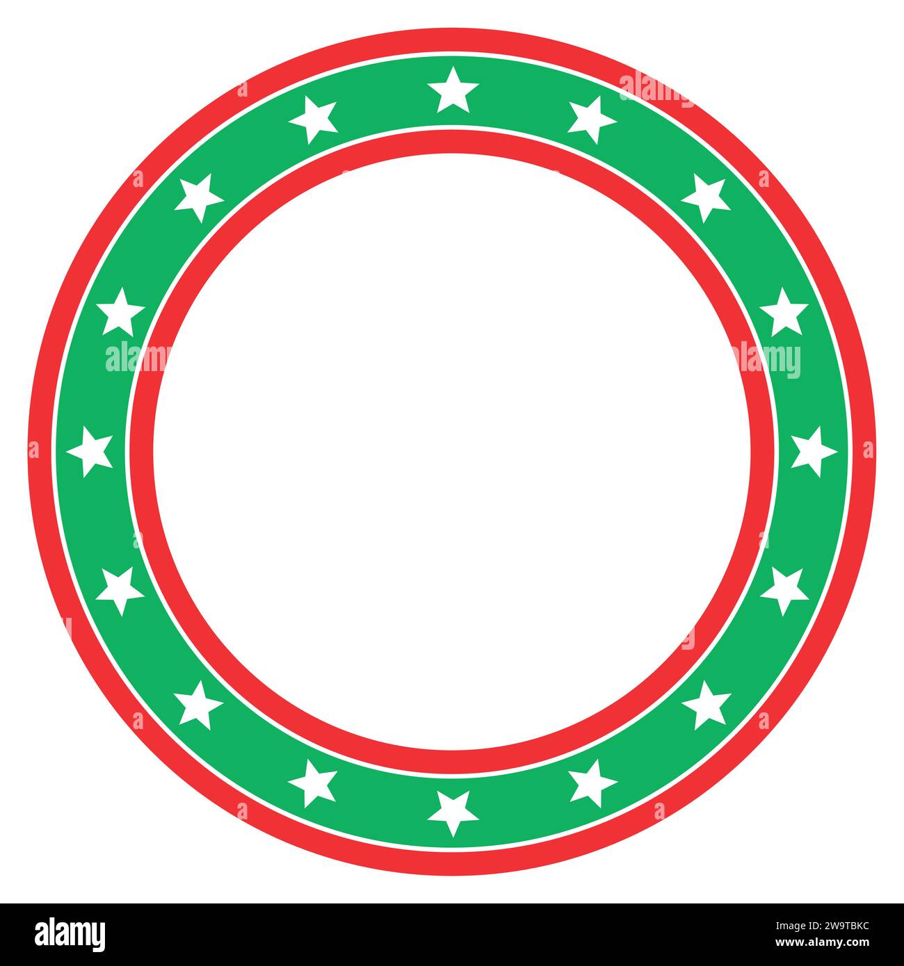 A red white and green star spangled circle in Welsh flag colors as a ...