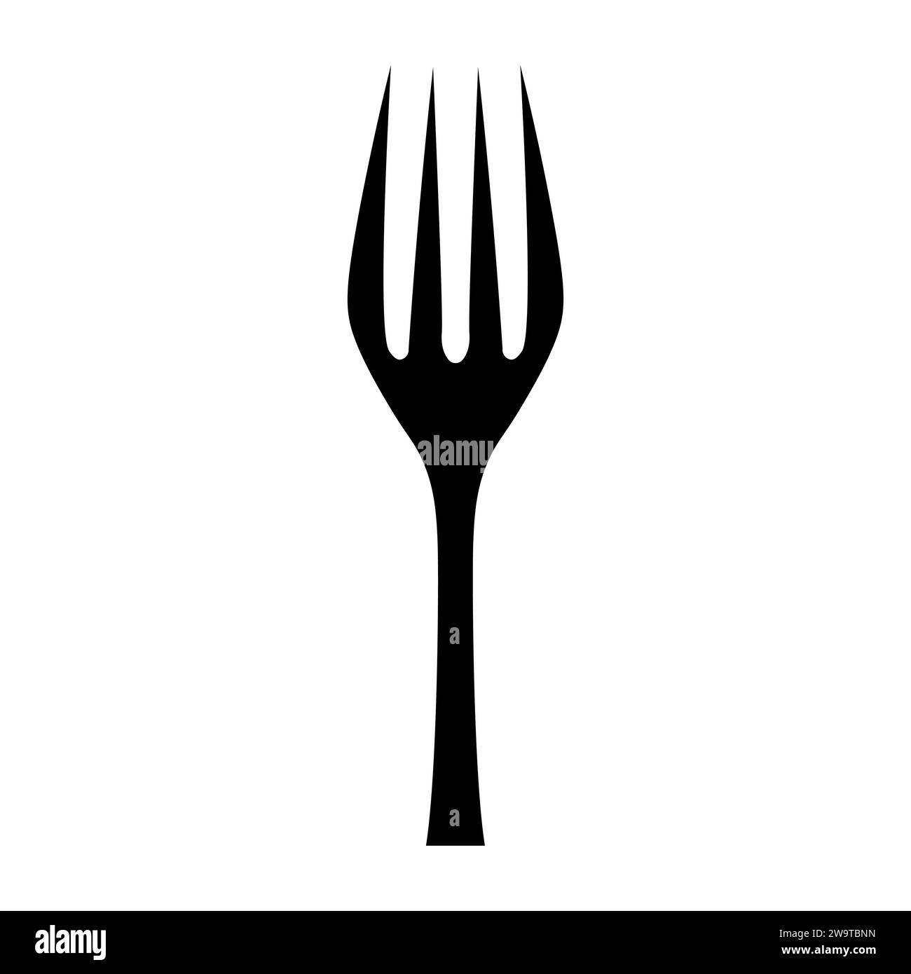 Fork black vector icon on white background Stock Vector Image & Art - Alamy