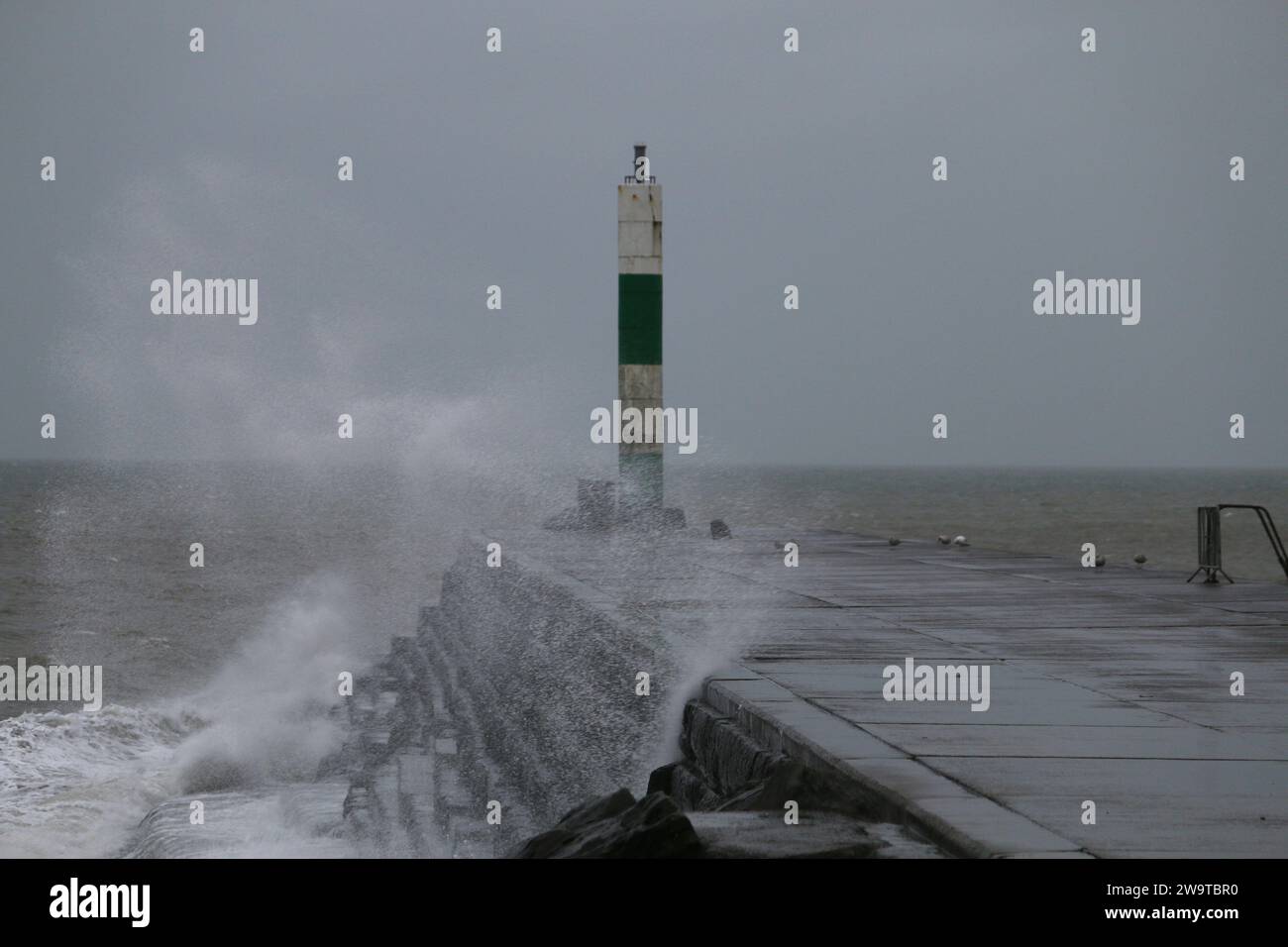 Aberystwyth Wales UK weather 30th December 2023. A stormy day on the ...