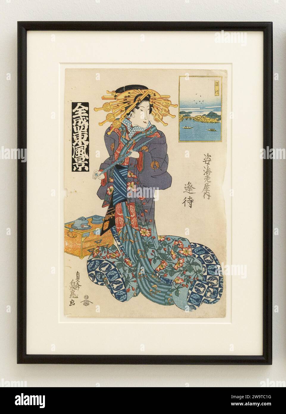 Japanese wood block print Stock Photo - Alamy