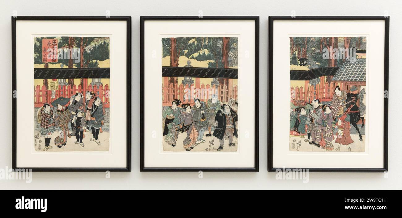 Japanese wood block print Stock Photo - Alamy