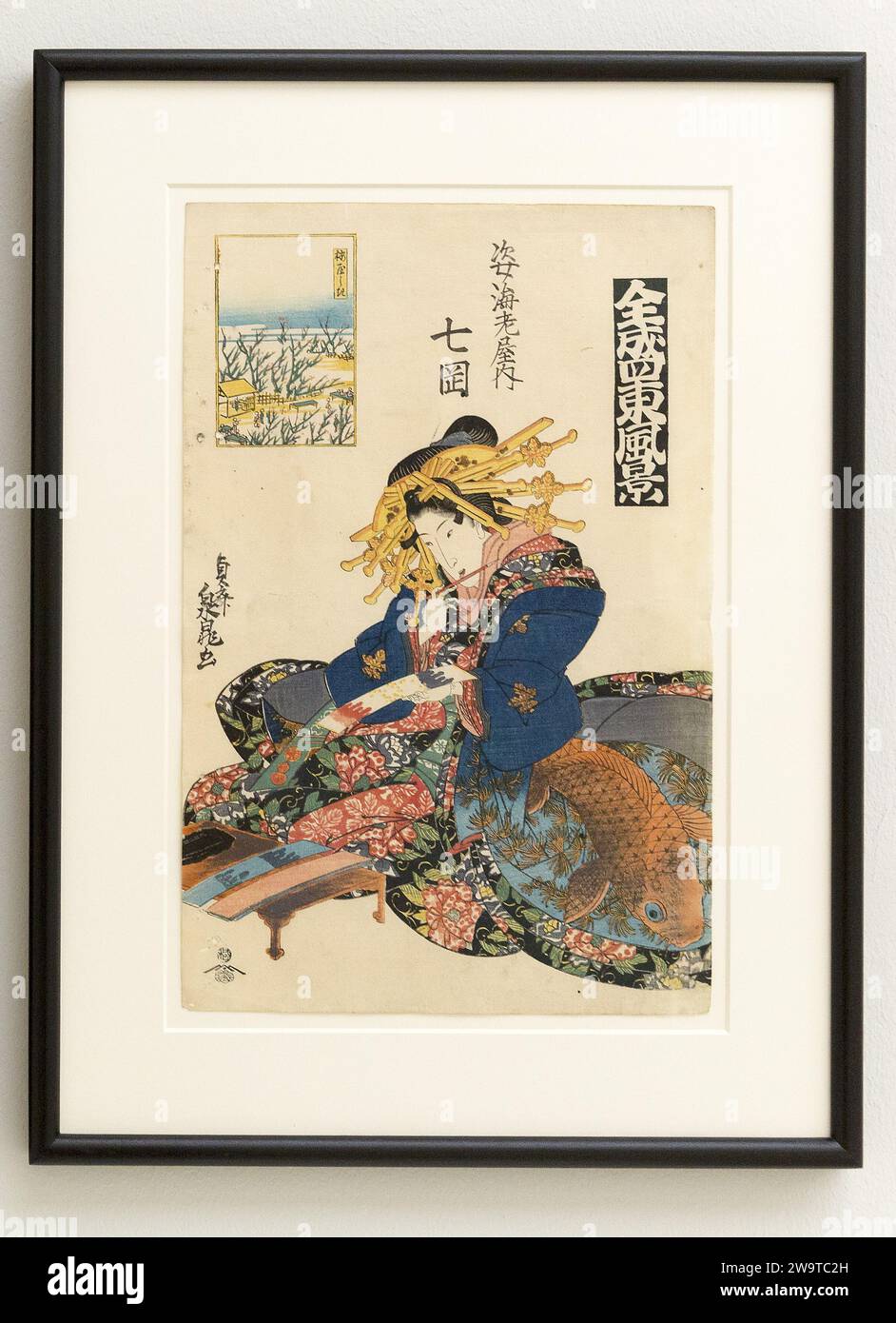 Japanese wood block print Stock Photo - Alamy