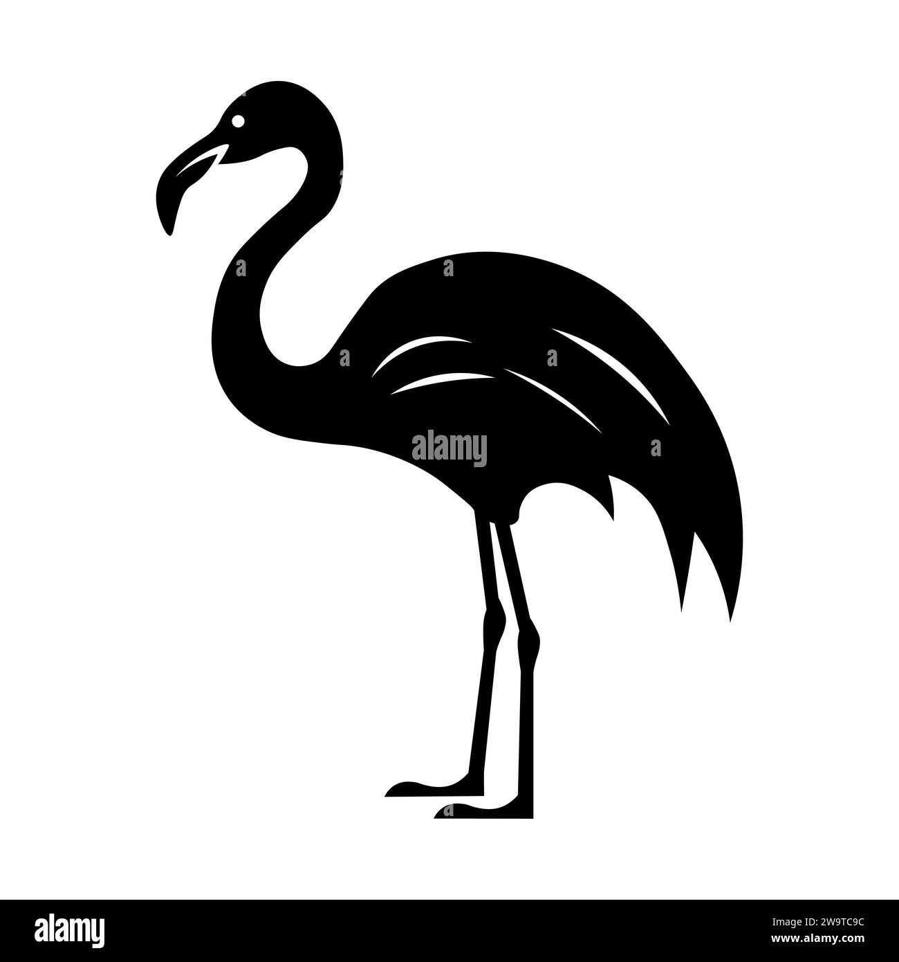 Flamingo black vector icon on white background Stock Vector Image & Art ...