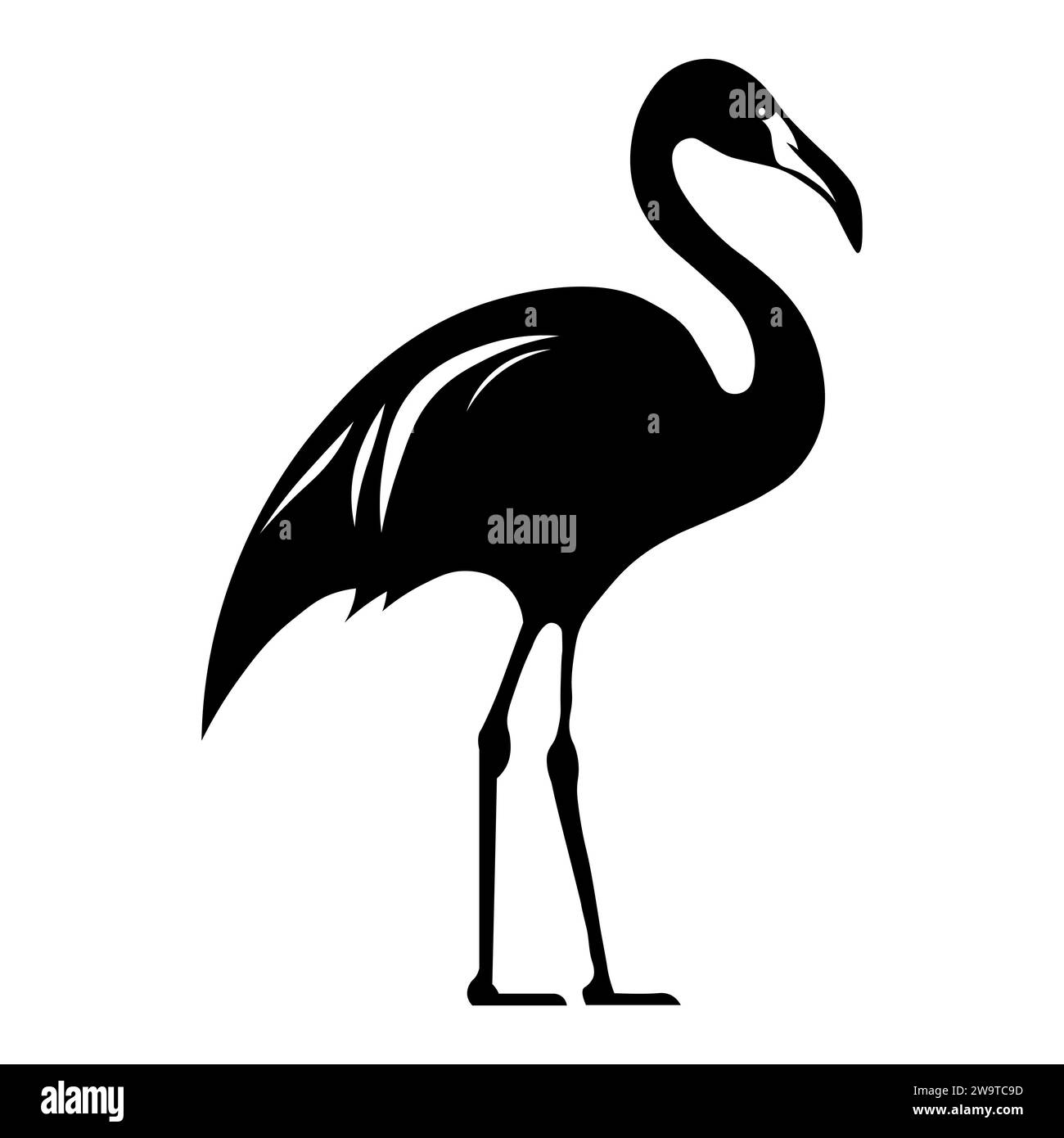 Flamingo black vector icon on white background Stock Vector Image & Art ...