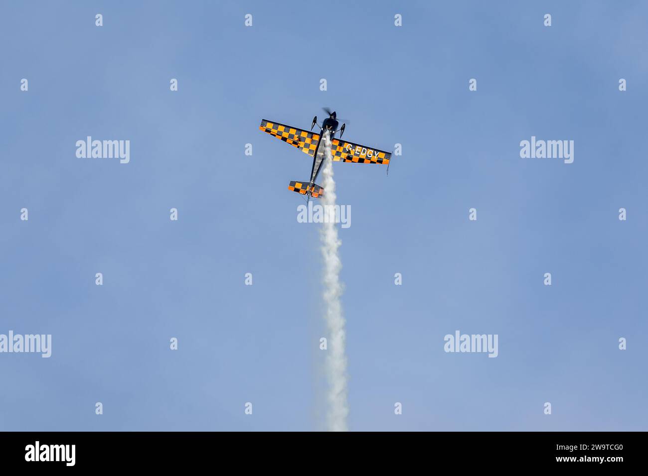 Zivko Edge 540 G-EDGY, airborne at Shuttleworth Race Day Airshow on the ...