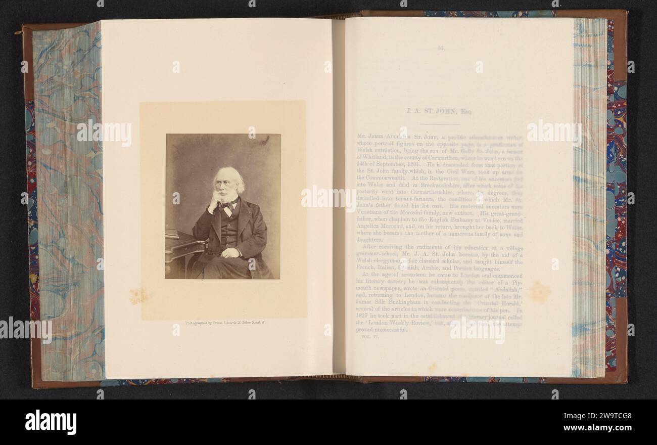 Portret van James Augustus Saint John, Ernest Edwards, c. 1853 - in or ...