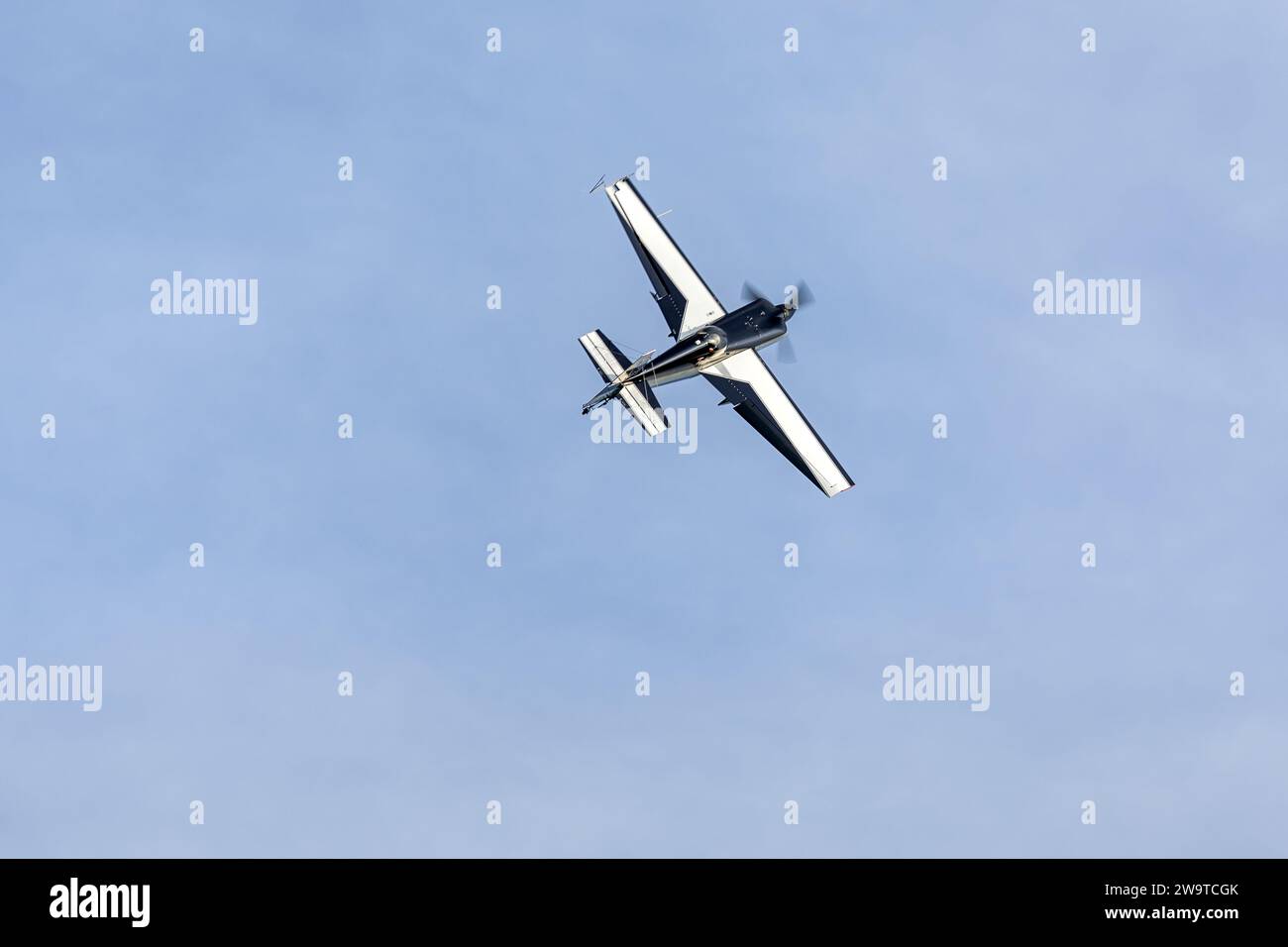 Zivko Edge 540 G-EDGY, airborne at Shuttleworth Race Day Airshow on the ...