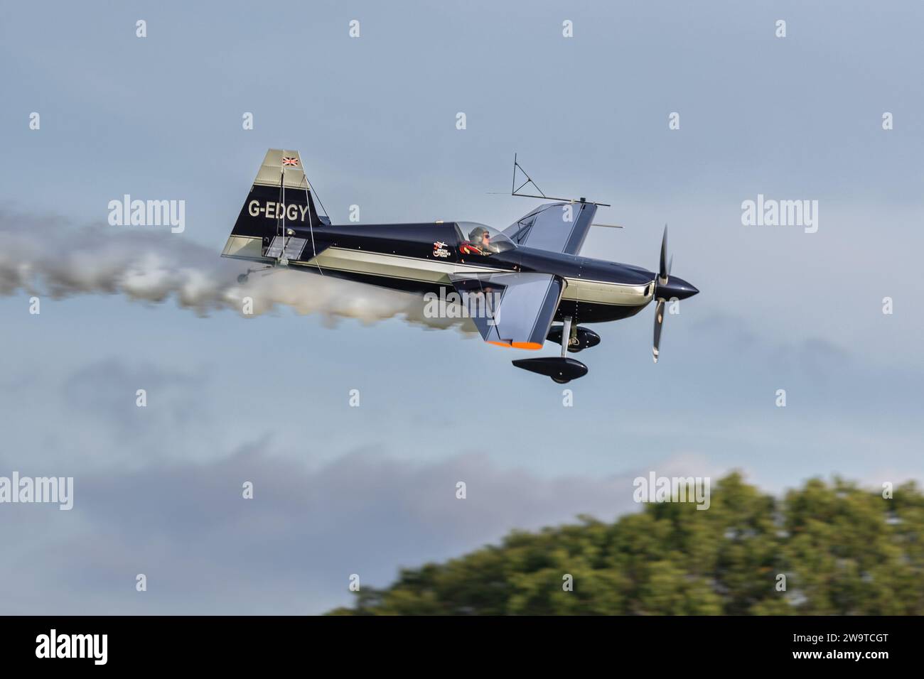 Zivko Edge 540 G-EDGY, airborne at Shuttleworth Race Day Airshow on the ...