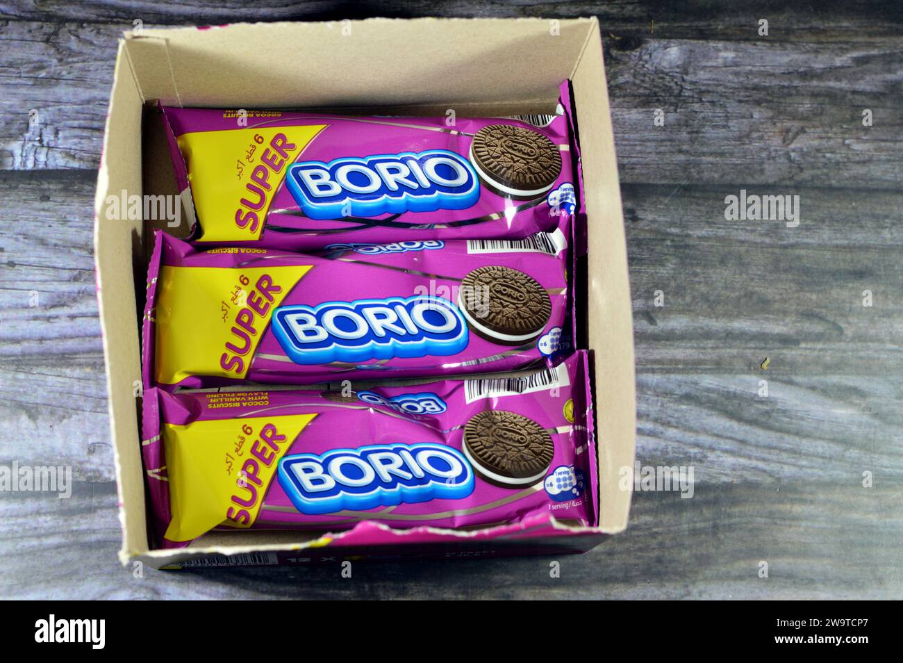 Cairo, Egypt, December 20 2023: Borio, a brand of biscuits local to ...