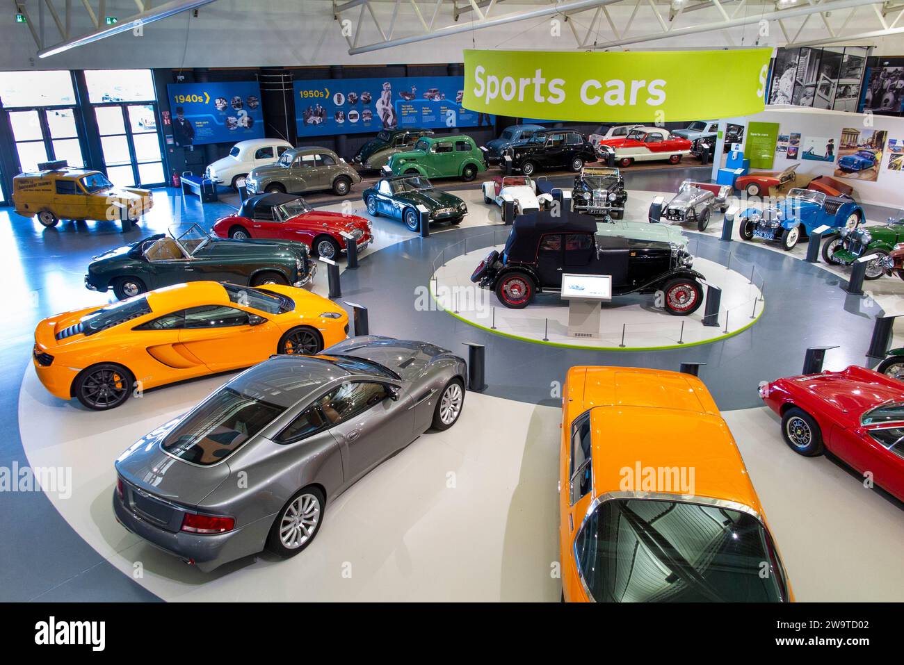 UK, Warwickshire, Gaydon, British Motor Museum, motorsport display of ...
