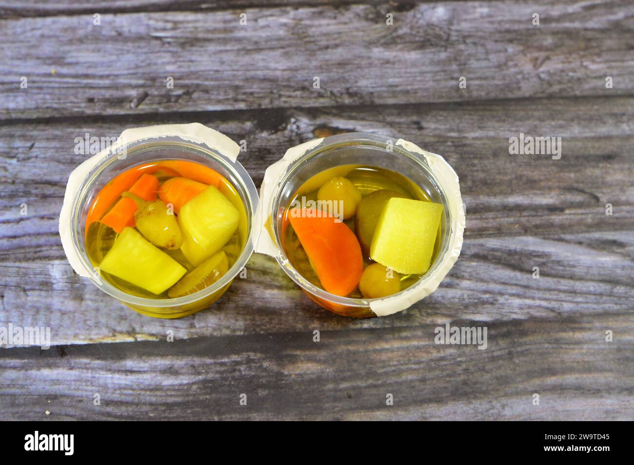 Arabian pickles, marinated preserved pickled vegetables of chili ...