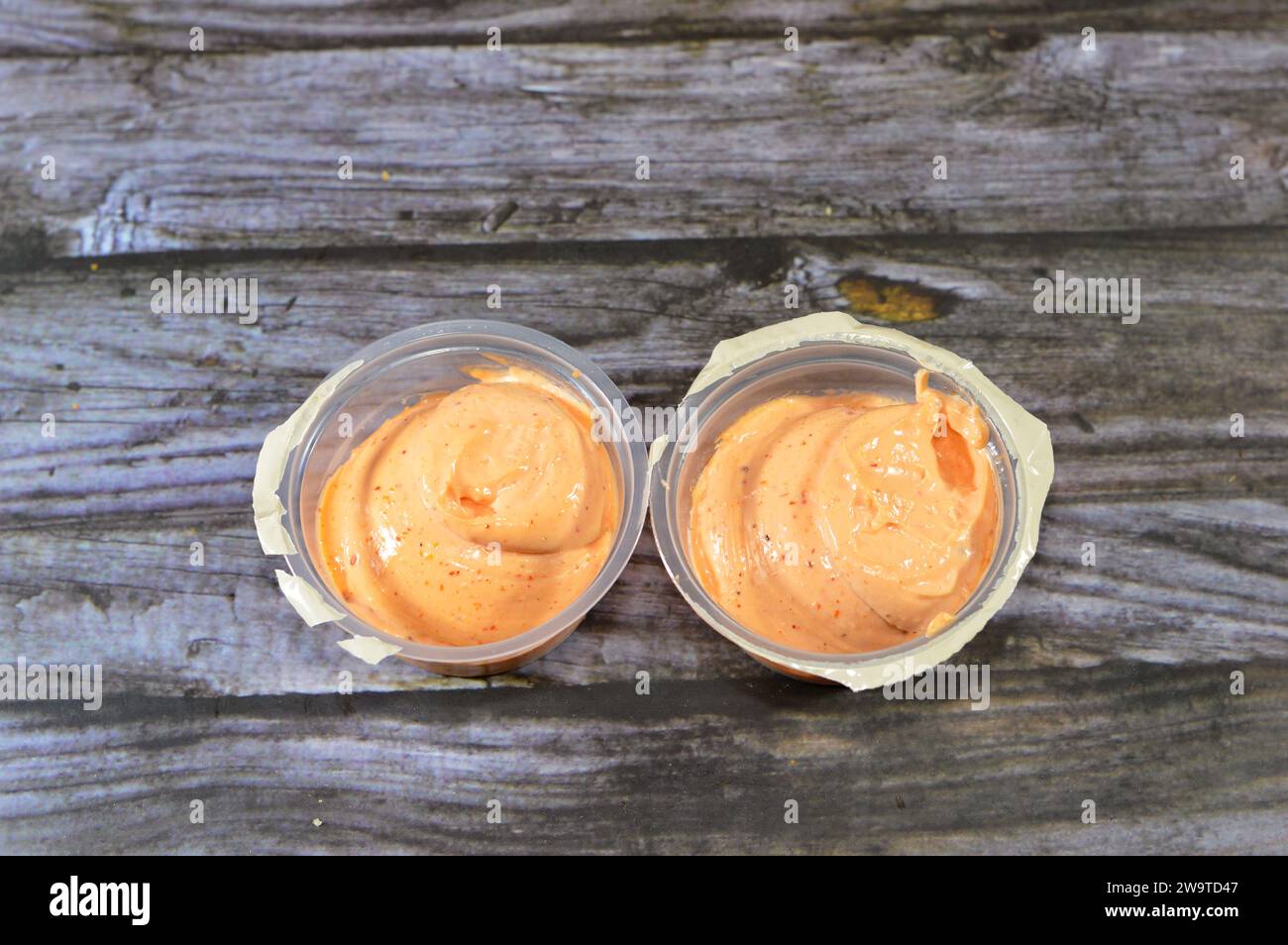 Spicy garlic sauce or Tomeya, Tomiya, on the traditional middle eastern ...