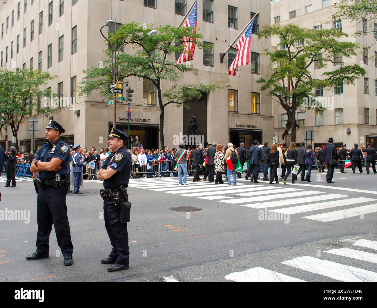 Parade and NYPD in New York, USA Stock Photo - Alamy