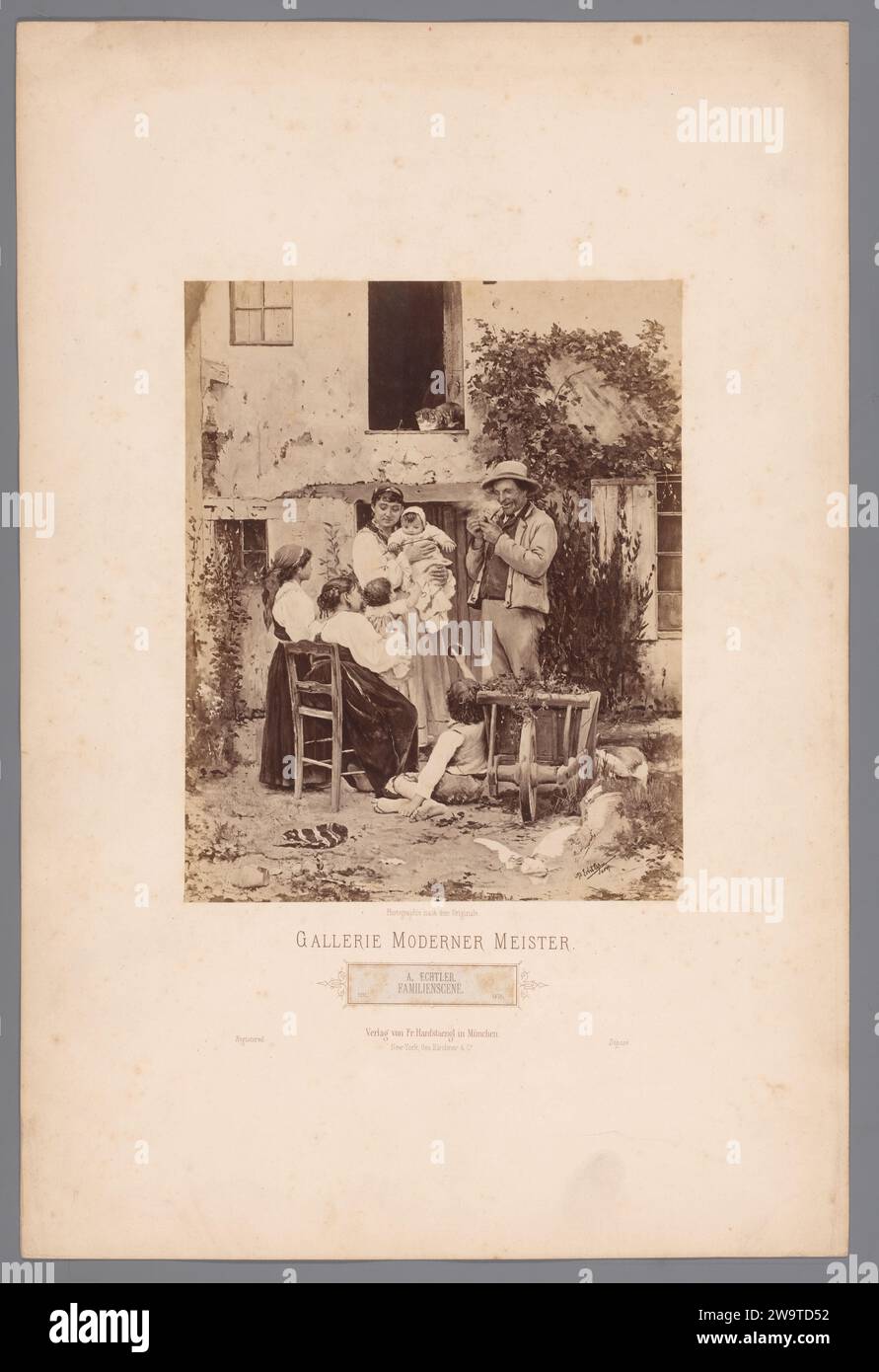Reproduction of painting "Family scene" by Adolf Dietler (1843-1914 ...