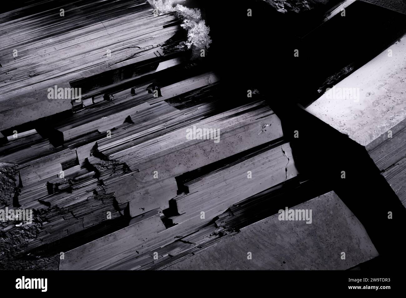 Schorl (black tourmaline) crystal structure. macro detail texture ...