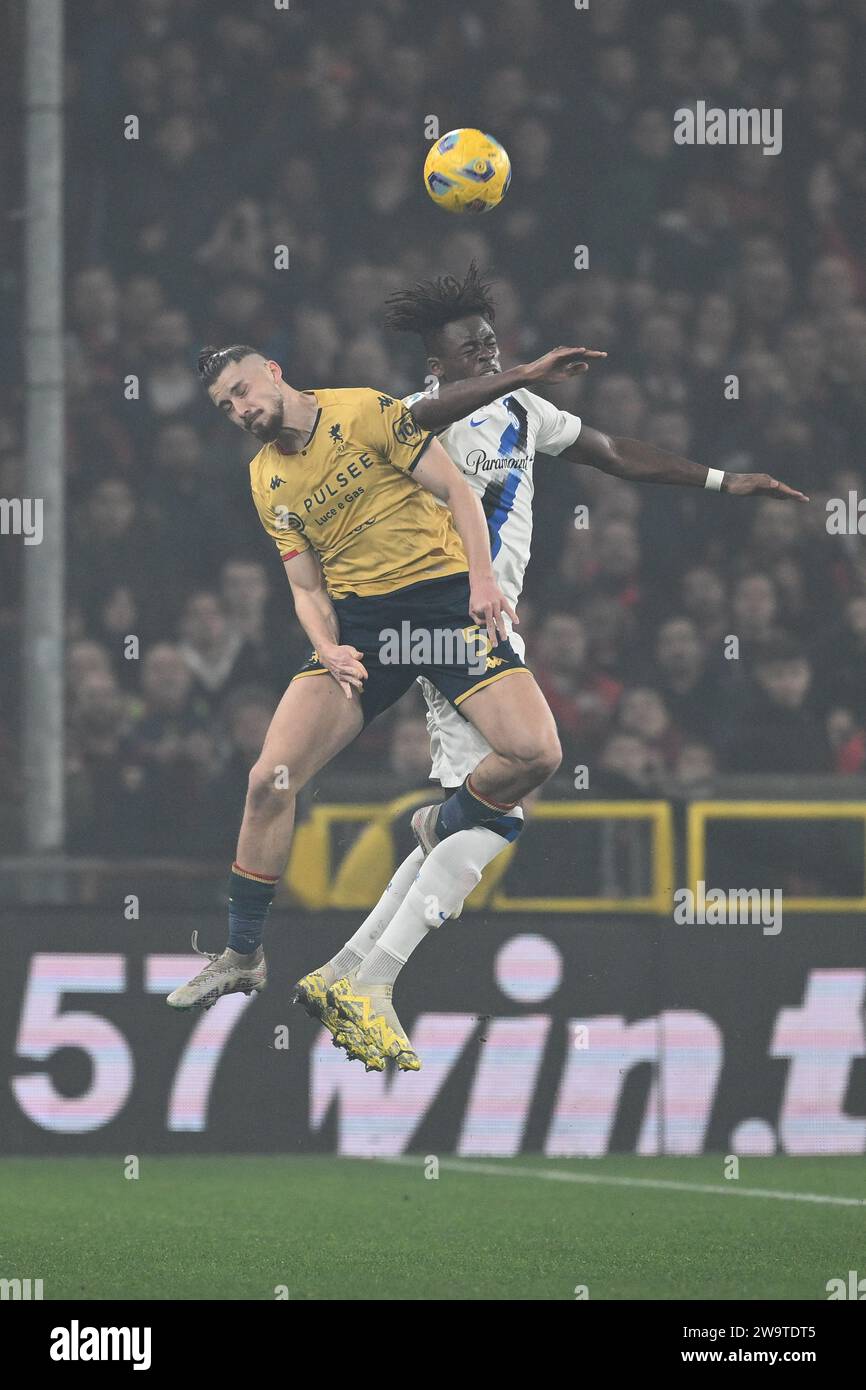 Radu Dragusin (Genoa)Yann Aurel Bisseck (Inter) during the Italian ...
