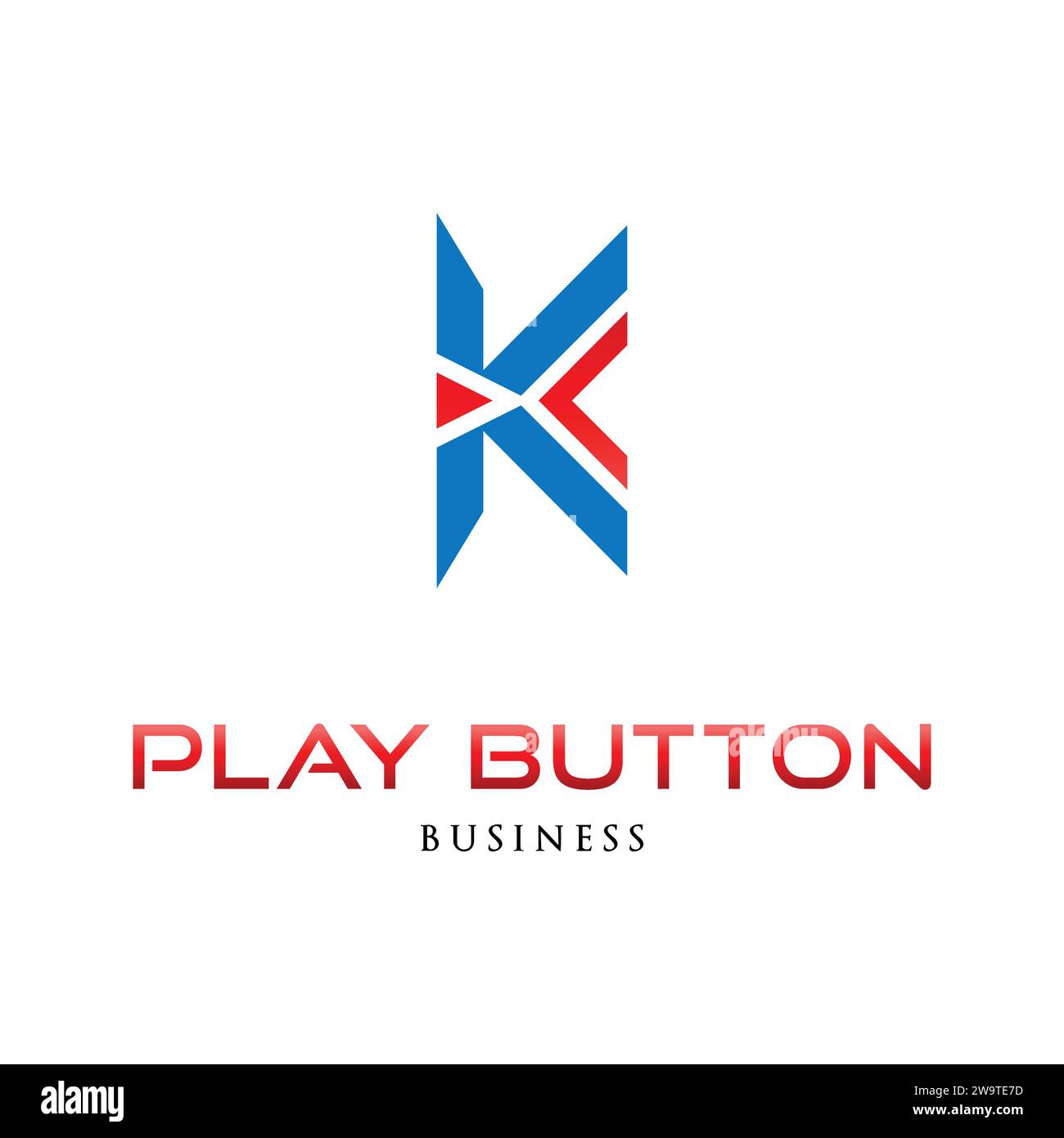 Initial Letter K Play Button Icon Logo Design Template Stock Vector ...