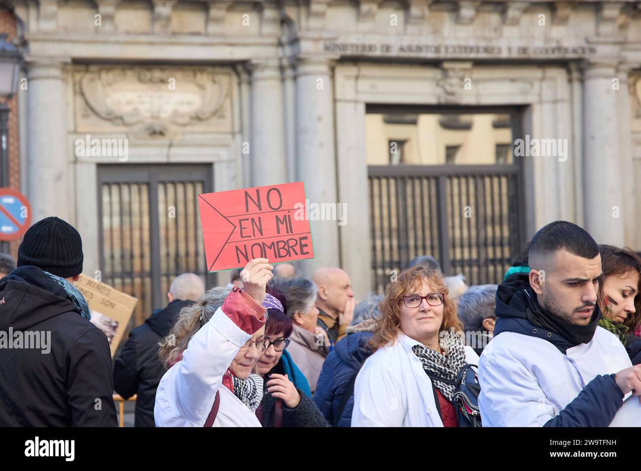 Several people protest during a demonstration in support of Palestine ...
