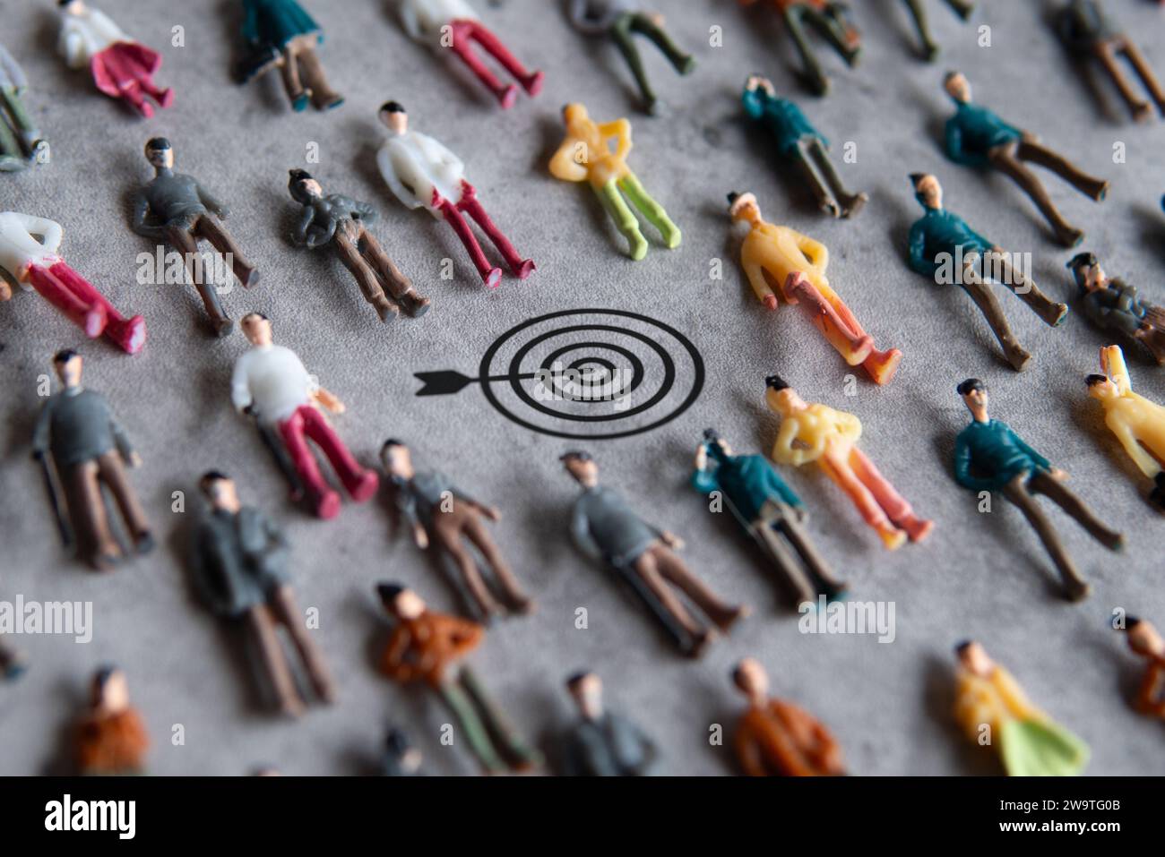 Target board surrounded by group of people. Target audience, target ...