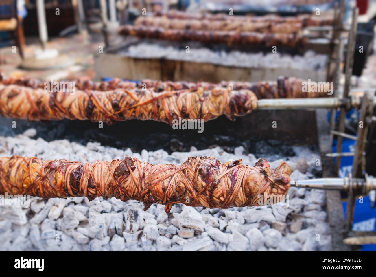 Easter in Greece, process of cooking traditional greek Easter dish ...