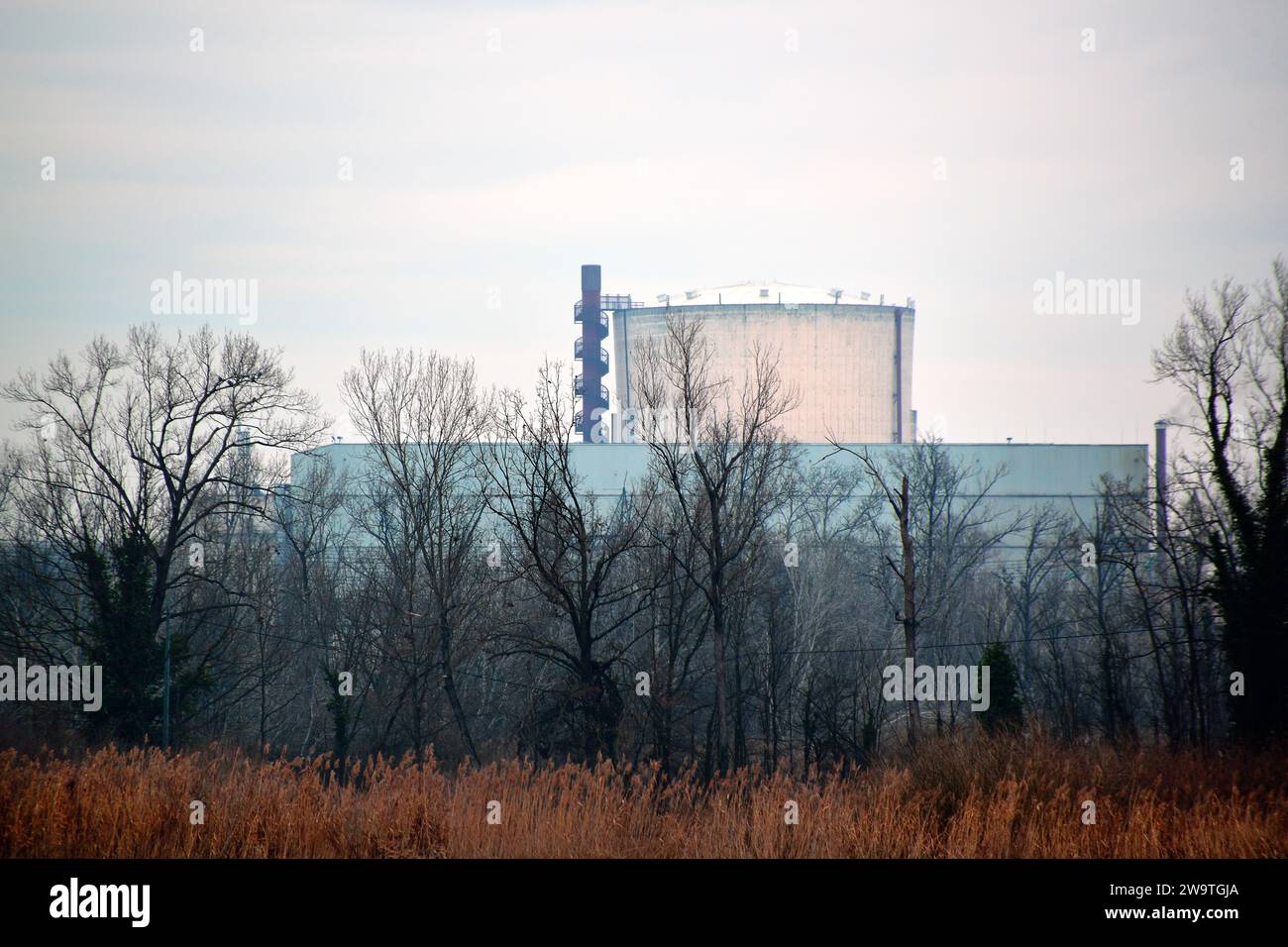 Caorso, Italy. Nuclear power plant. The power plant is in the process ...