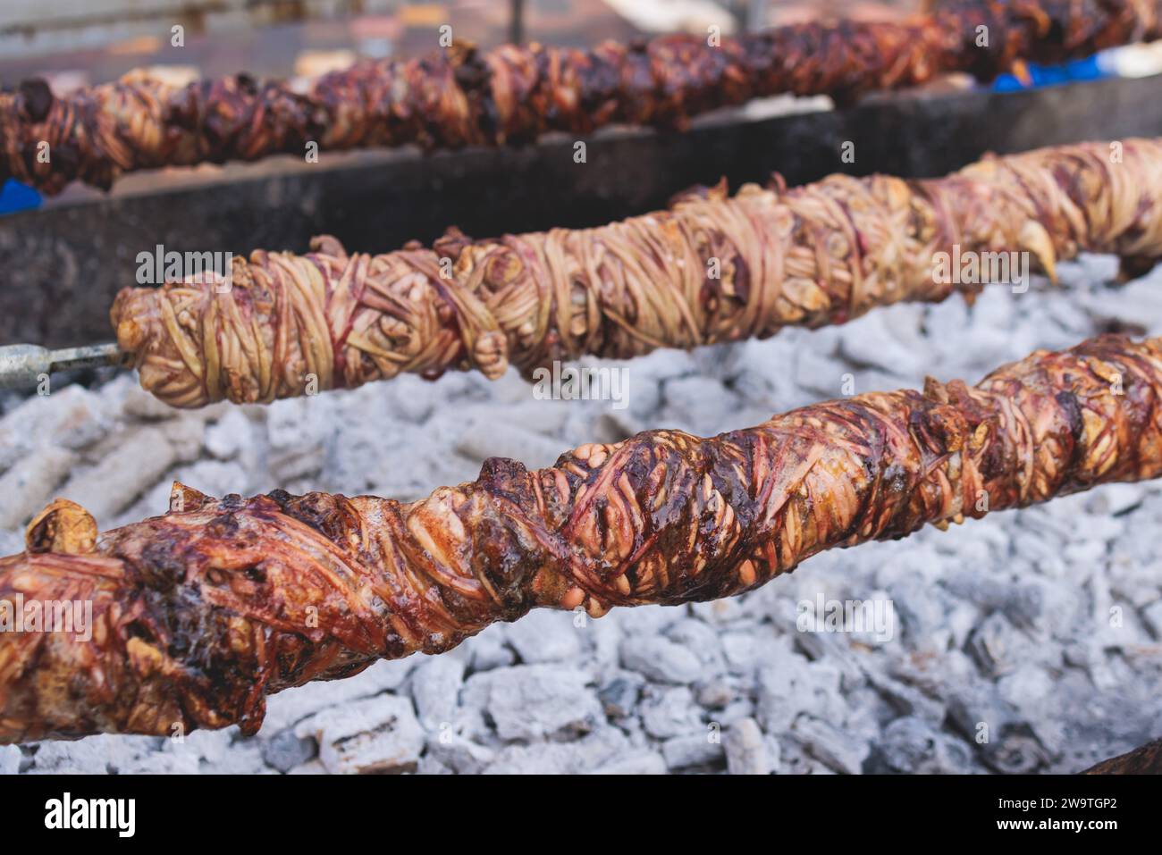 Easter in Greece, process of cooking traditional greek Easter dish ...