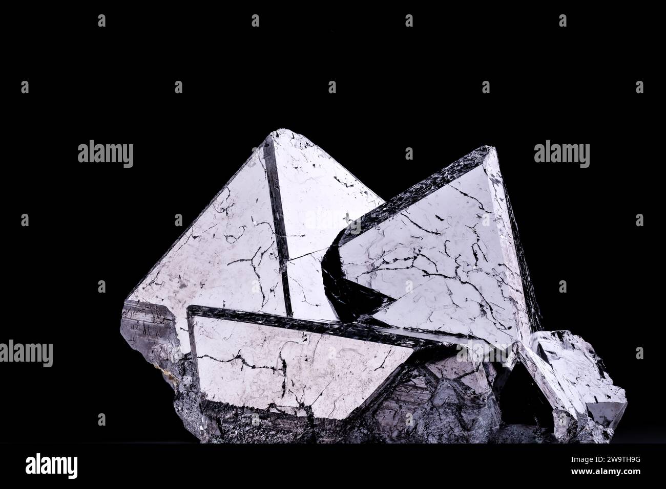 Magnetite (natural magnet, iron ore) isolated on black background ...