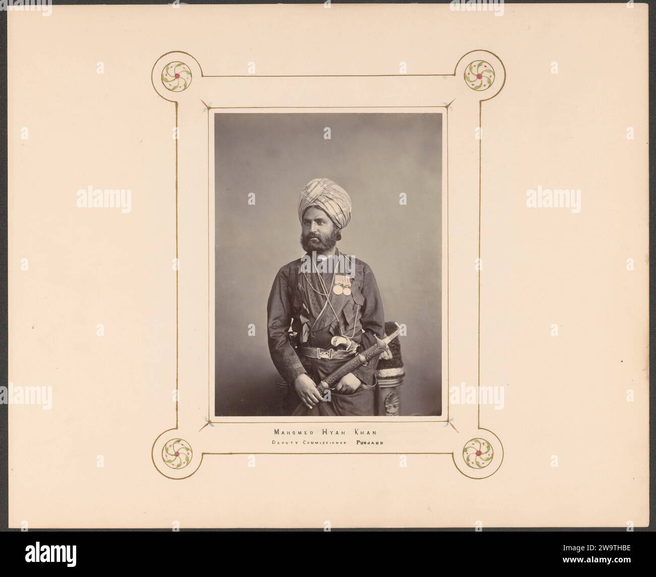 Portrait of Muhammad Hayat Khan, Deputy Commissioner in Punjab, anonymous, 1860 - 1880 ...