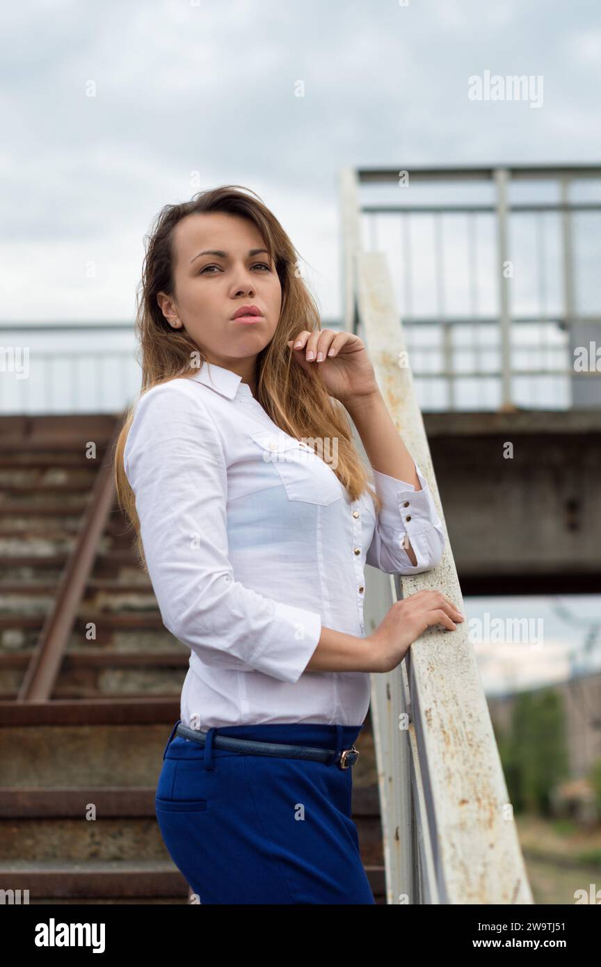 Tan stairs with blue sky hi-res stock photography and images - Alamy