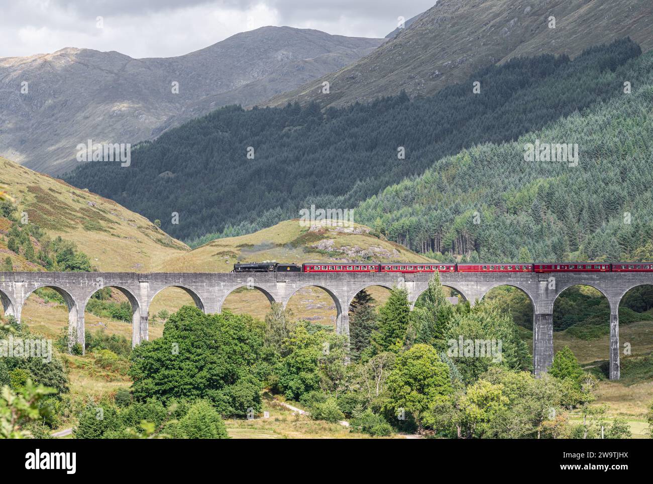Jacobite Steam locomotive on the Glenfinnan Viaduct, Highlands ...