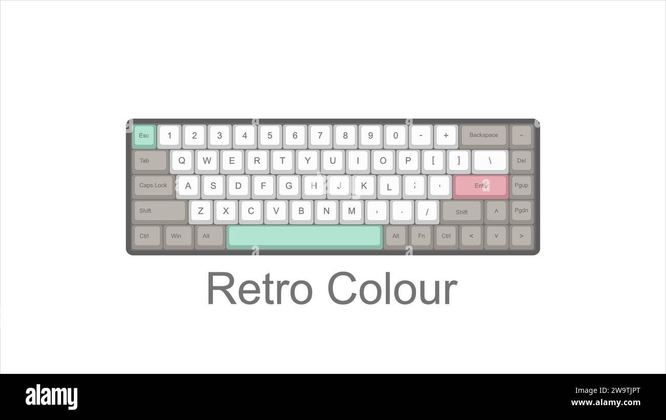 Vector Mechanical keyboard gaming with retro vintage PBT keycaps 68% ...