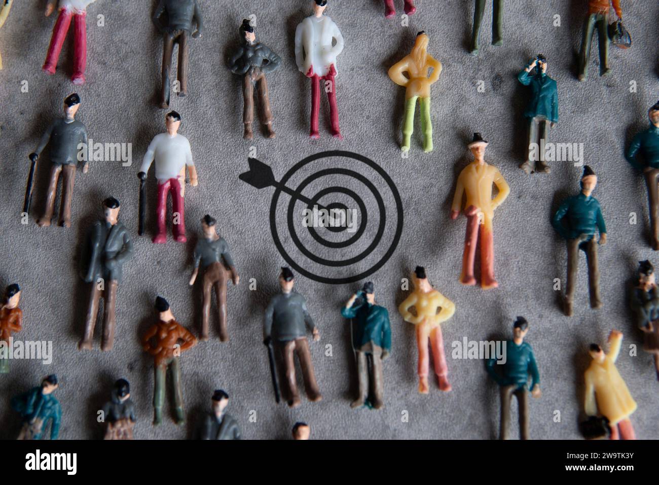 Target board surrounded by group of people. Target audience, target ...