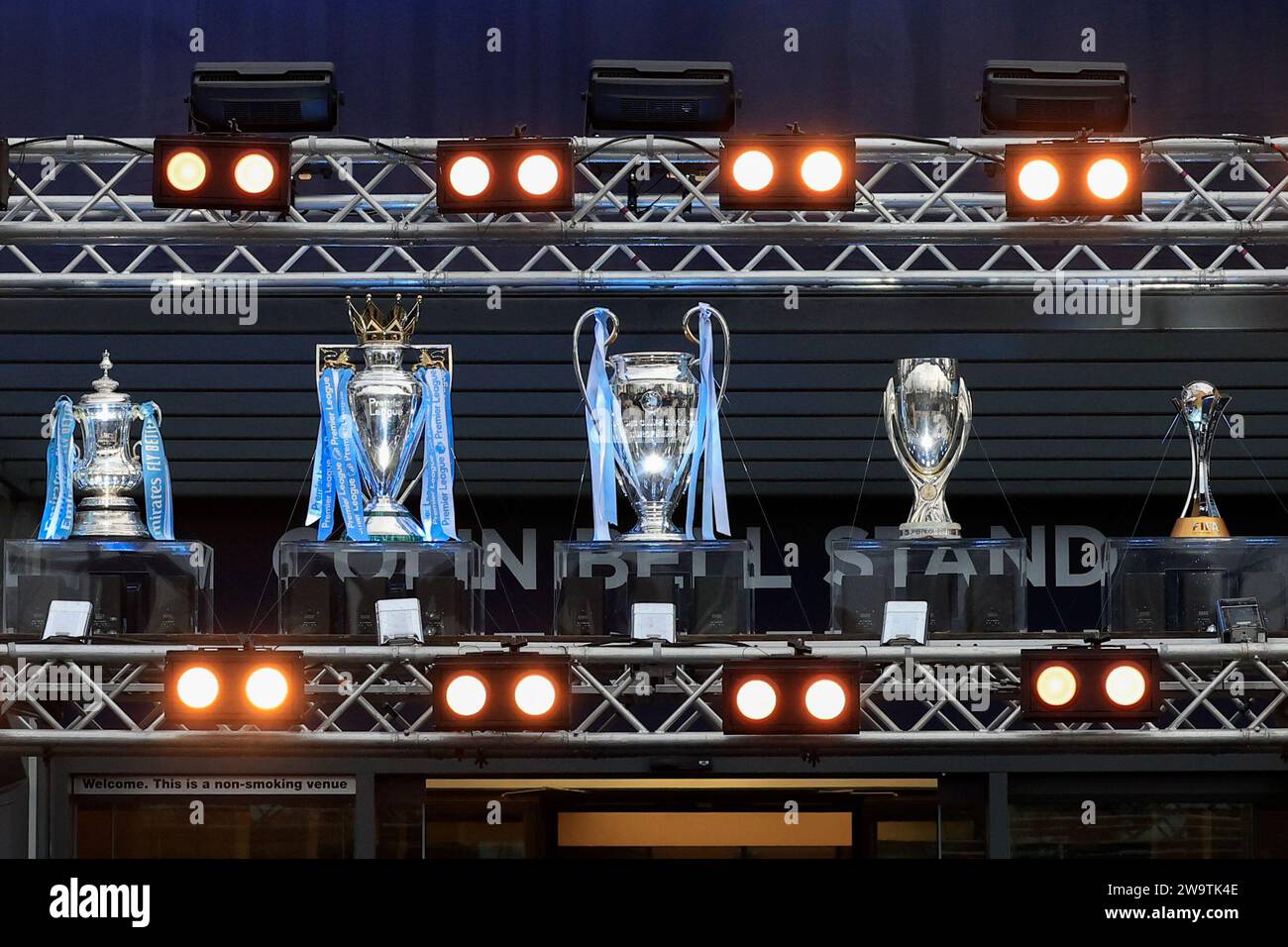 Manchester, UK. 30th Dec, 2023. Manchester City display their five ...