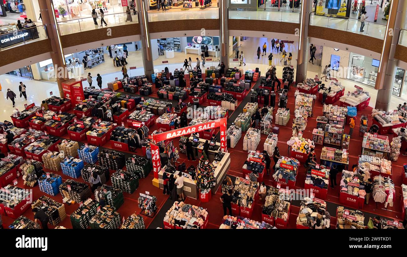 Showcases fashion boutique. Big sales on Black Friday. On sale at a ...