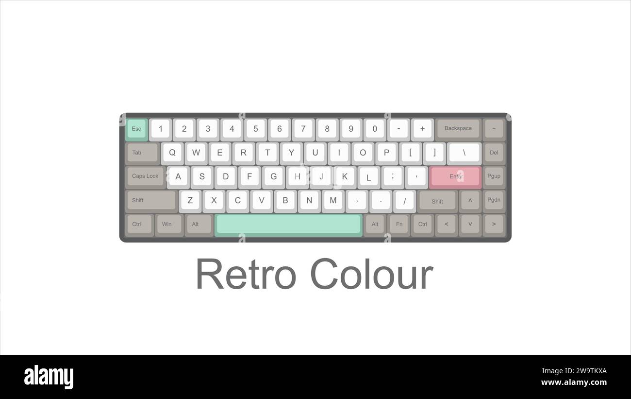 Vector Mechanical keyboard gaming with retro vintage PBT keycaps 68% ...