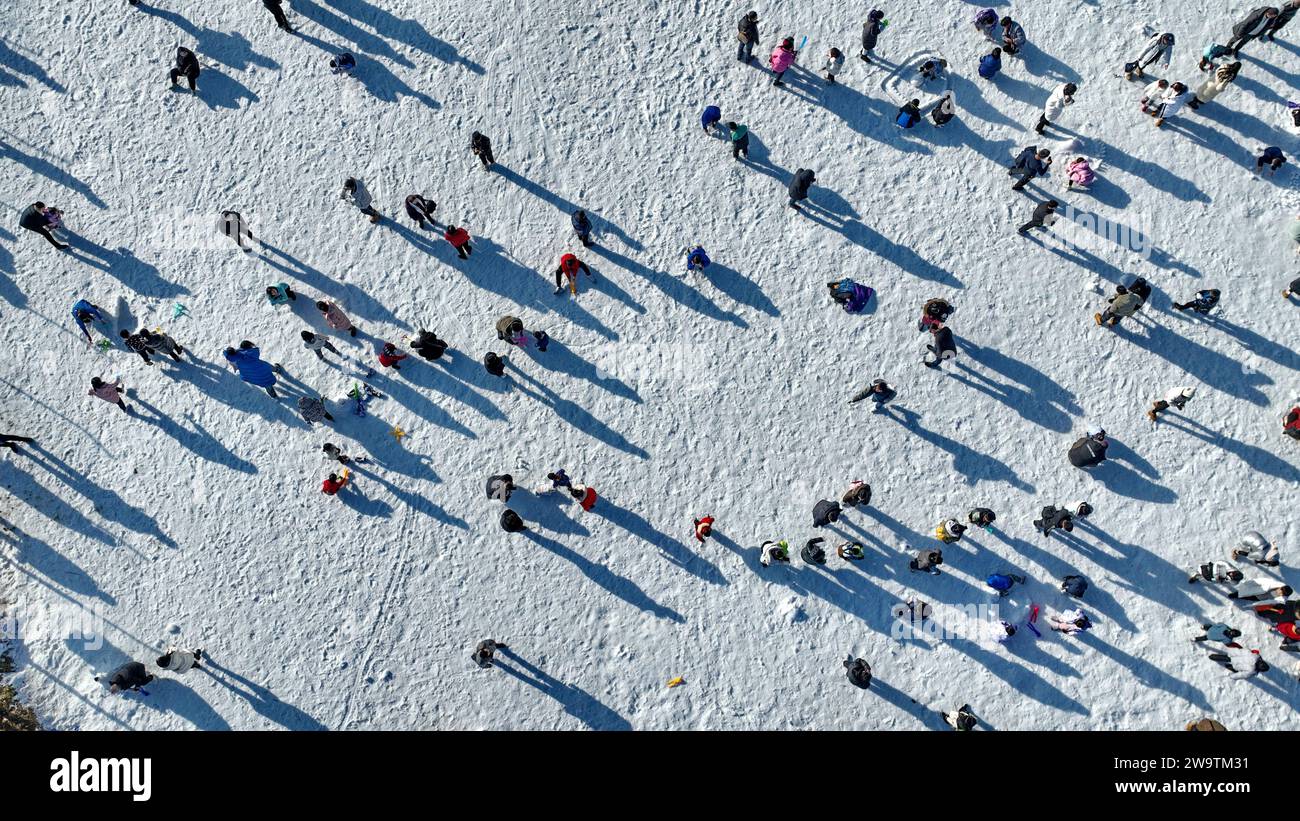 Chengdu, China's Sichuan Province. 30th Dec, 2023. People ski in Dayi ...