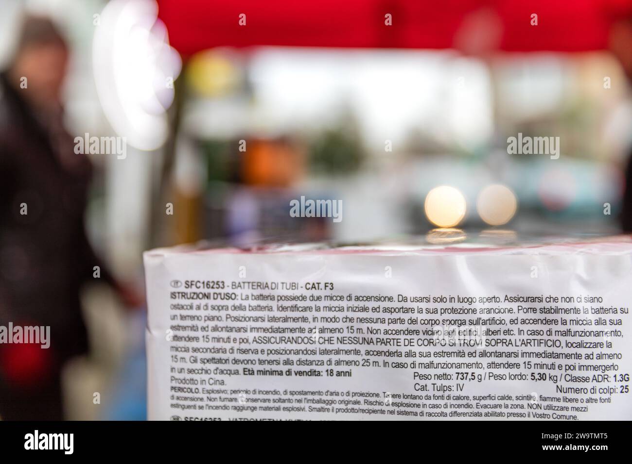 Gubin, Poland. 30th Dec, 2023. Firecrackers are on display at a market ...