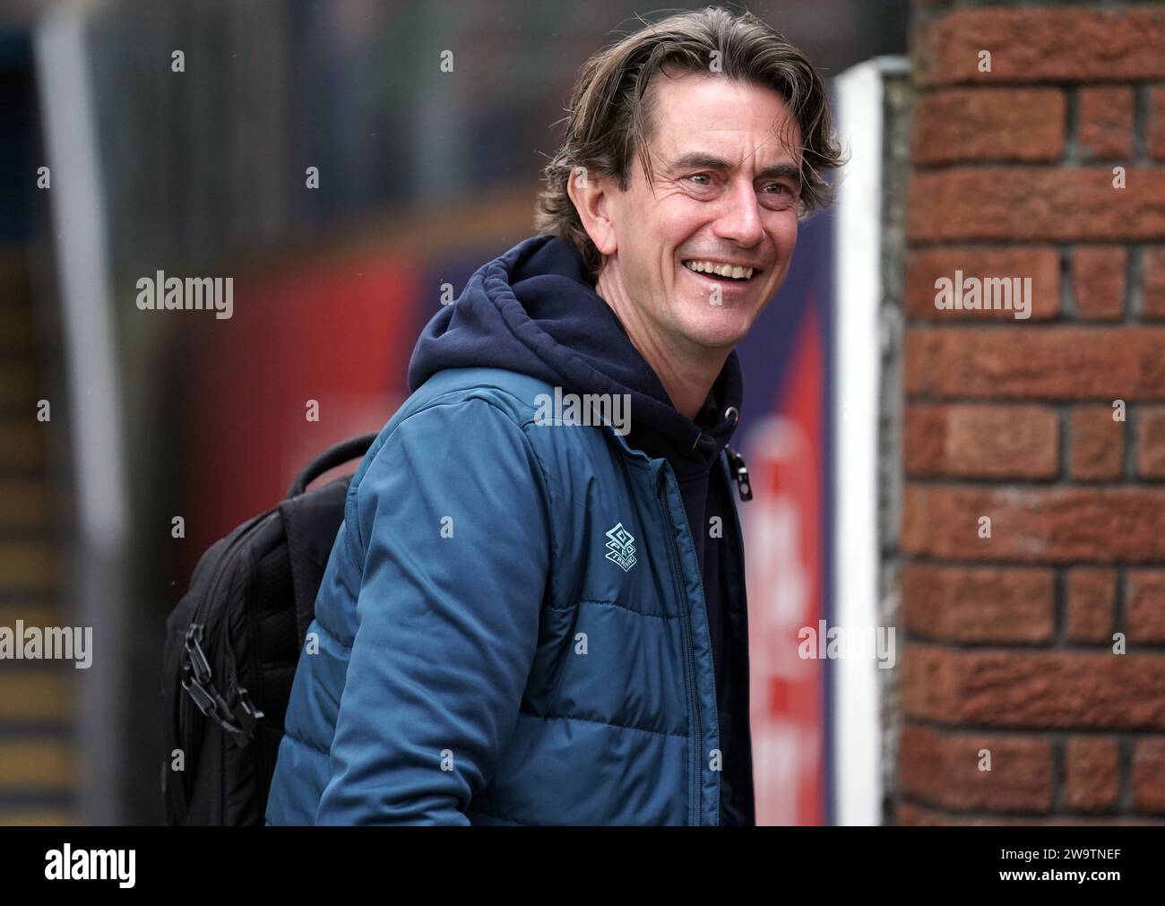 Brentford manager Thomas Frank arriving at the stadium before the ...