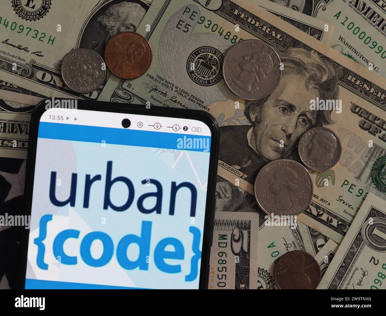 Bavaria, Germany - December 30, 2023: In this photo illustration, The IBM UrbanCode logo seen ...