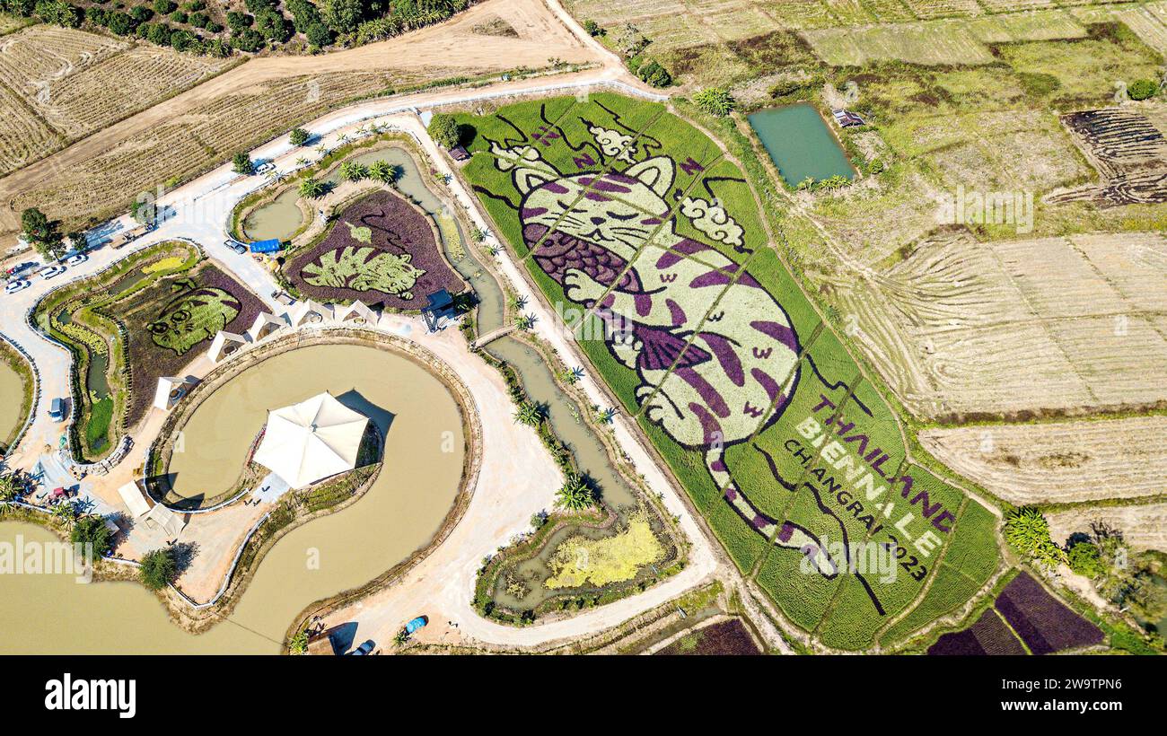 Chiang Rai. 30th Dec, 2023. This aerial photo taken on Dec. 30, 2023 ...