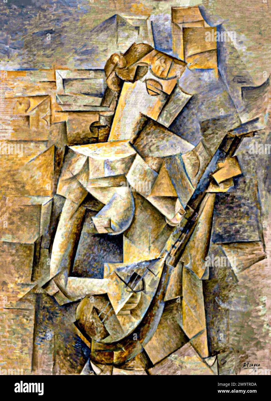 Girl with a Mandolin (Fanny Tellier), 1910 (Painting) by Artist Picasso ...