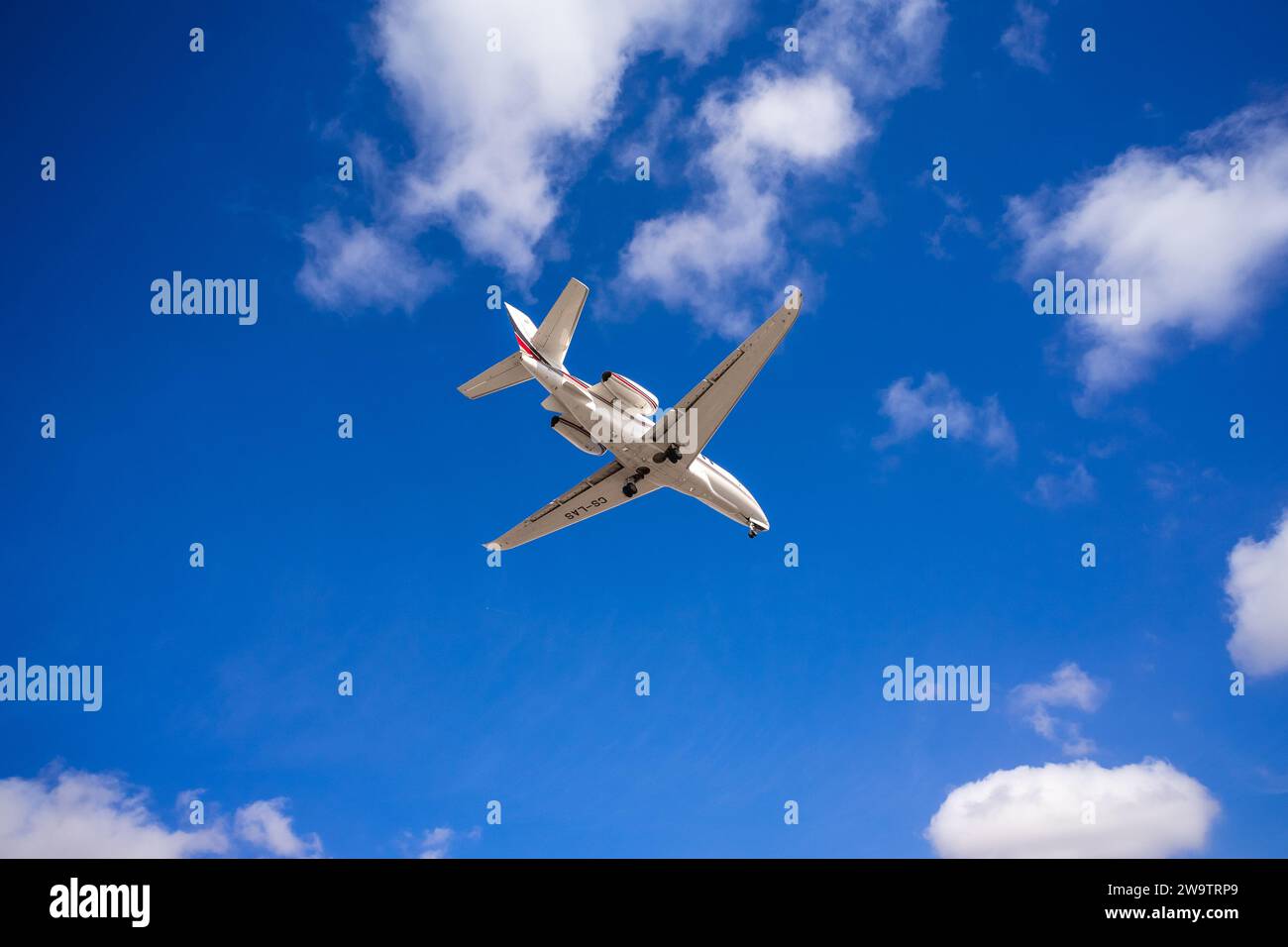 ARRECIFE, LANZAROTE - OCTOBER 28, 2023: Landing of an Cessna 680A ...